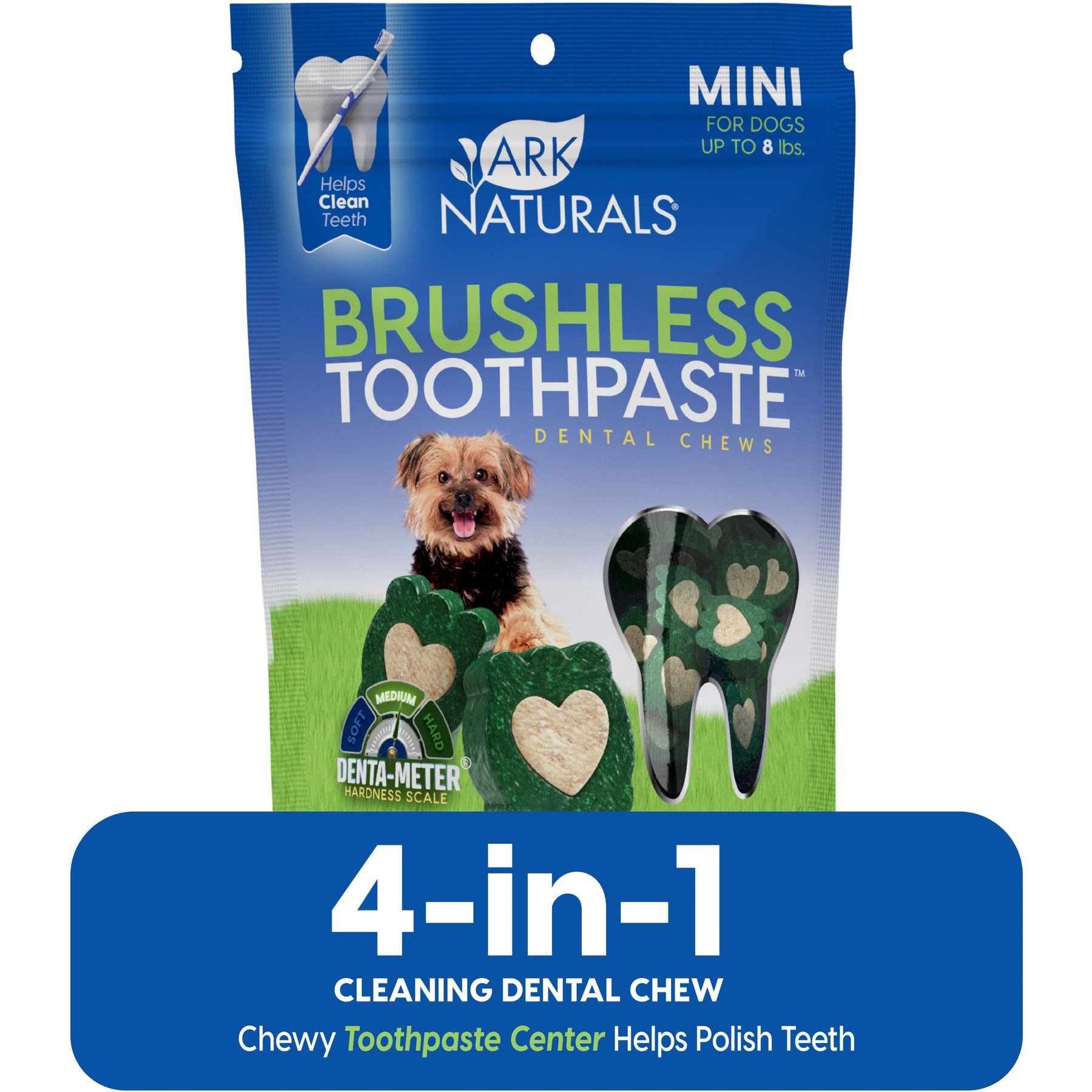 ARK NATURALS Brushless Toothpaste Mini Dental Dog Treats, 4-oz bag ...
