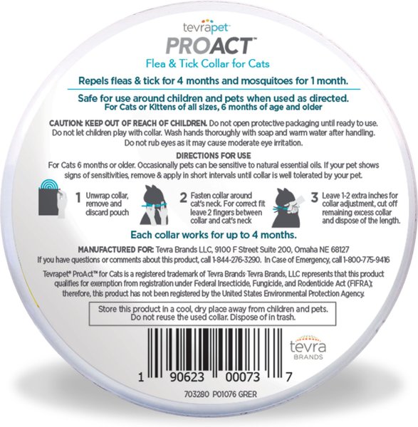 TEVRAPET ProAct Flea & Tick Cat Collars, 2 count - Chewy.com