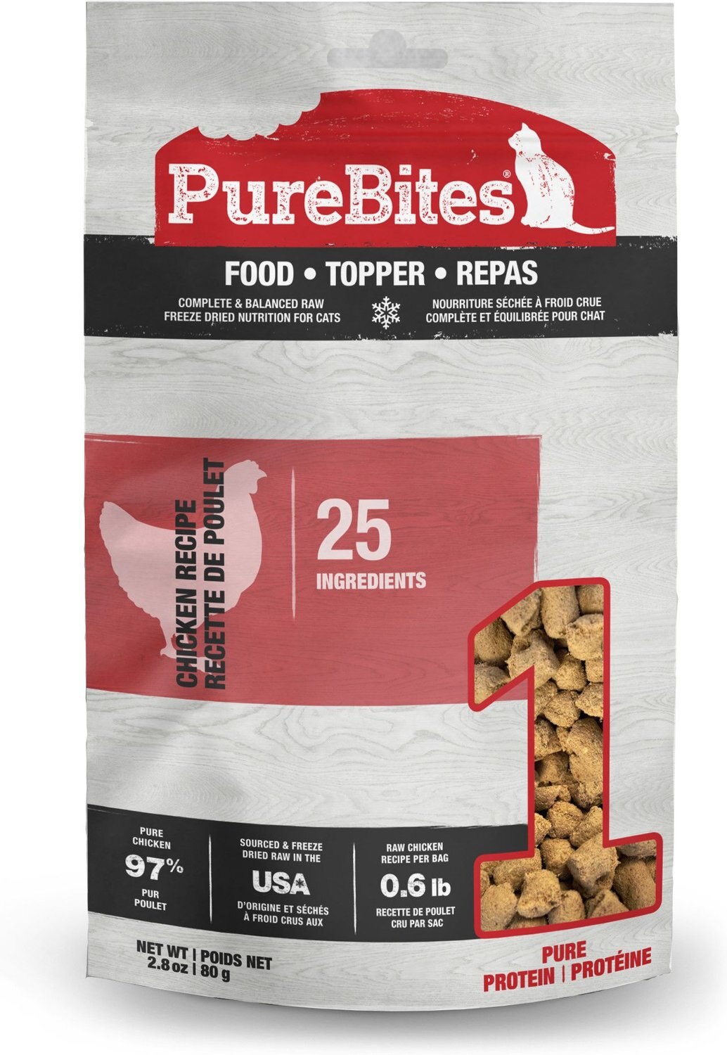 PUREBITES Chicken Freeze Dried Topper for Cats, 2.8-oz bag - Chewy.com