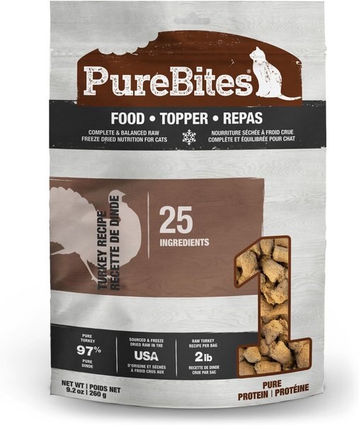 PUREBITES Turkey Freeze-Dried Topper for Cats, 9.2-oz bag - Chewy.com
