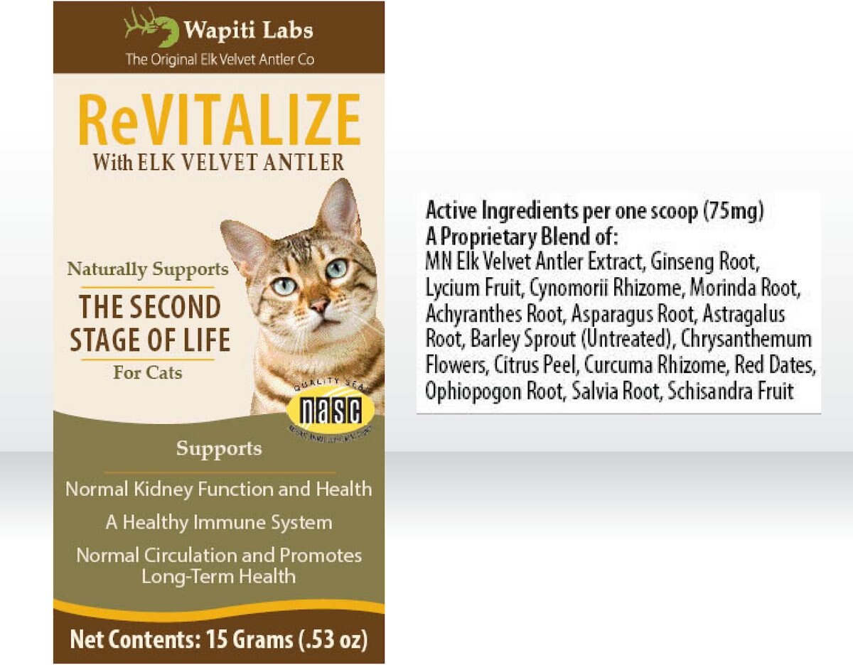 WAPITI LABS ReVitalize Powder Supplement for Senior Cats, 0.53-oz ...