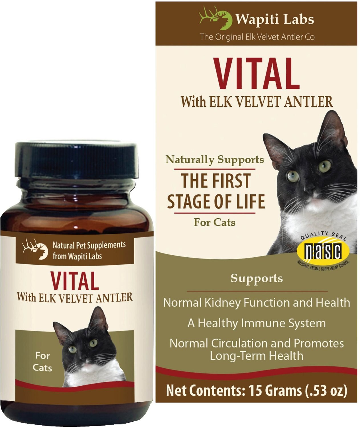 WAPITI LABS Vital Formula Cat Supplement, 0.53-oz bottle - Chewy.com