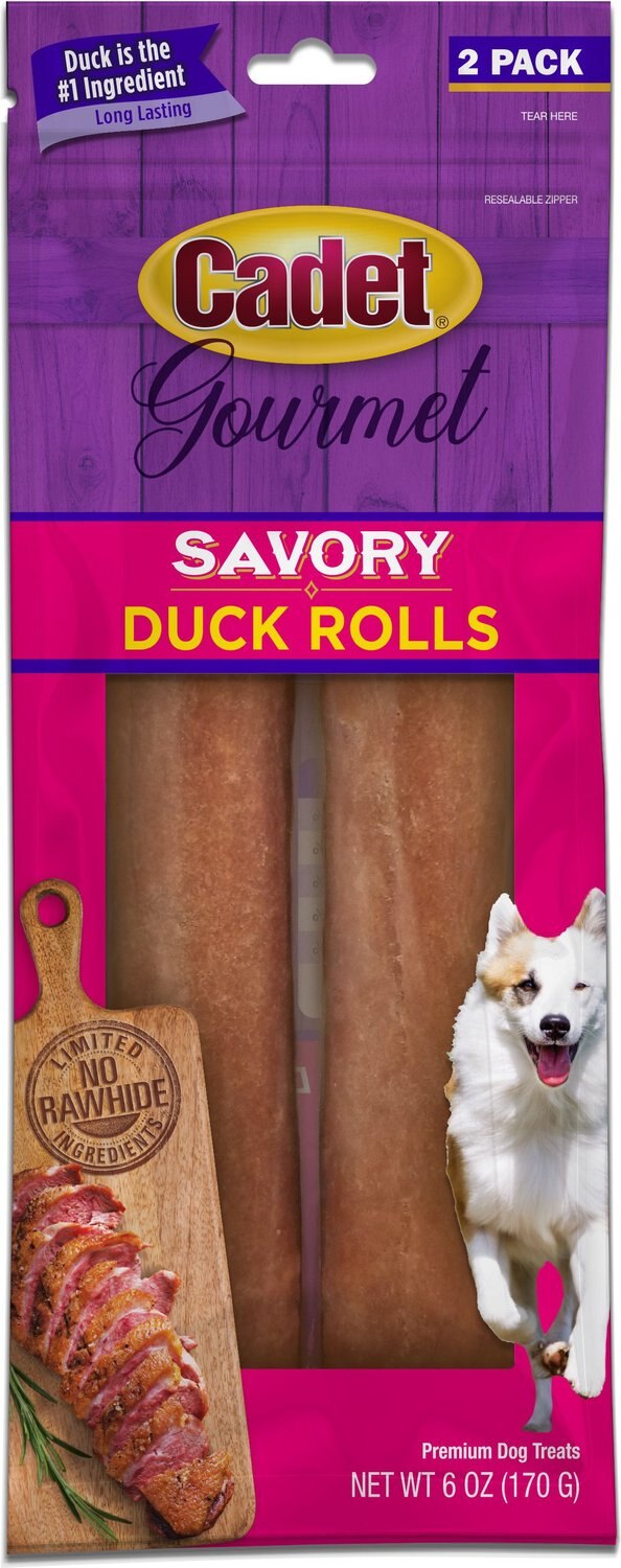 CADET Gourmet Savory Duck Rolls Dog Treats, 2 count - Chewy.com