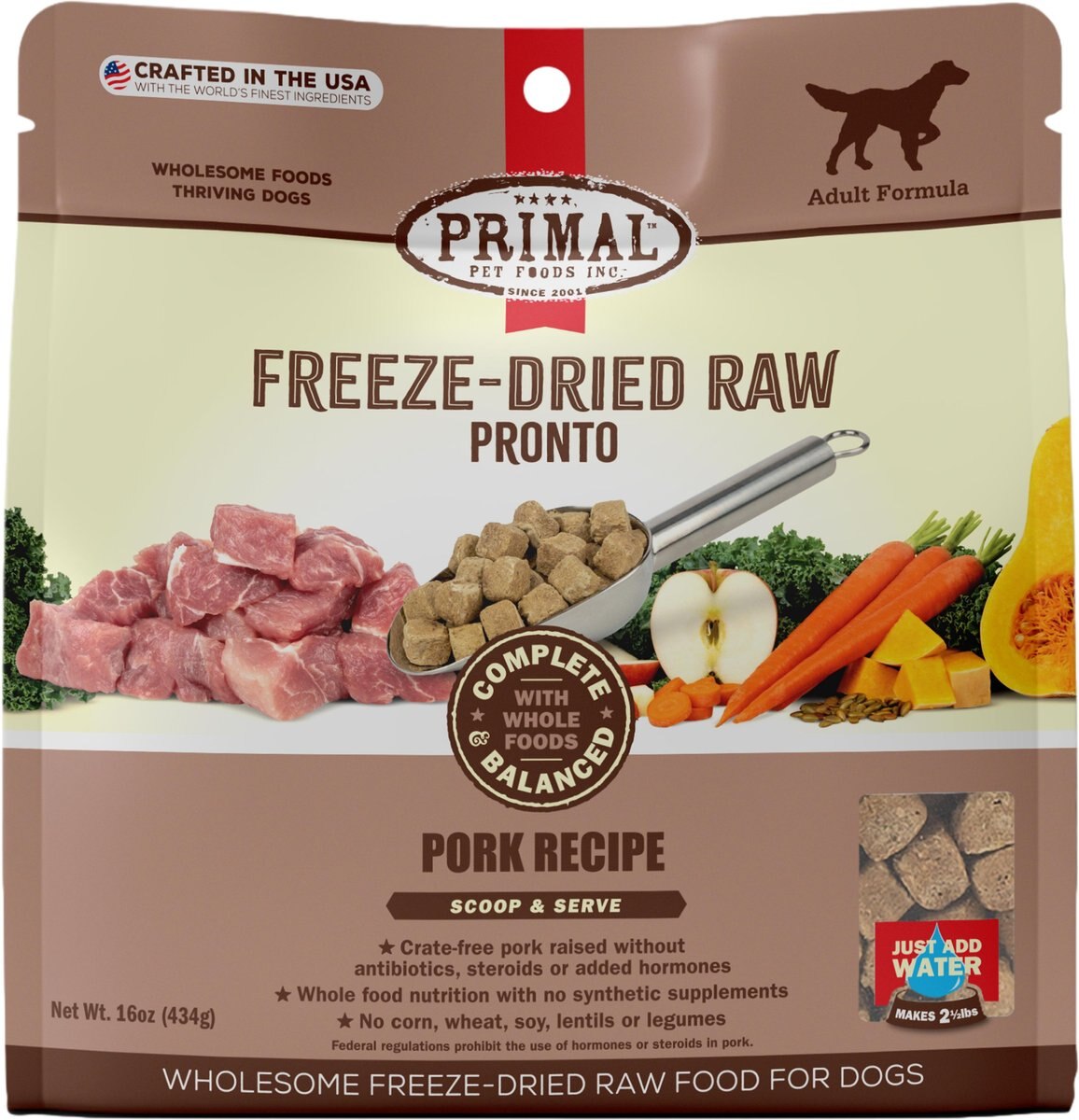PRIMAL Raw Pronto Pork Recipe Dog Freeze-Dried Food, 16-oz bag - Chewy.com