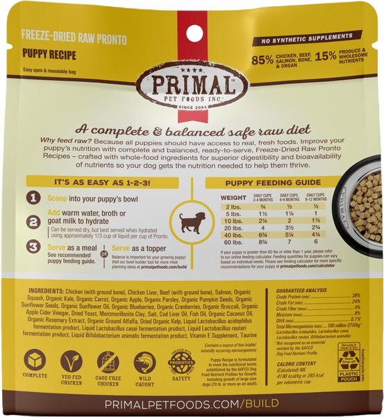 PRIMAL Raw Pronto Puppy Recipe Dog Freeze-Dried Food, 25-oz bag - Chewy.com