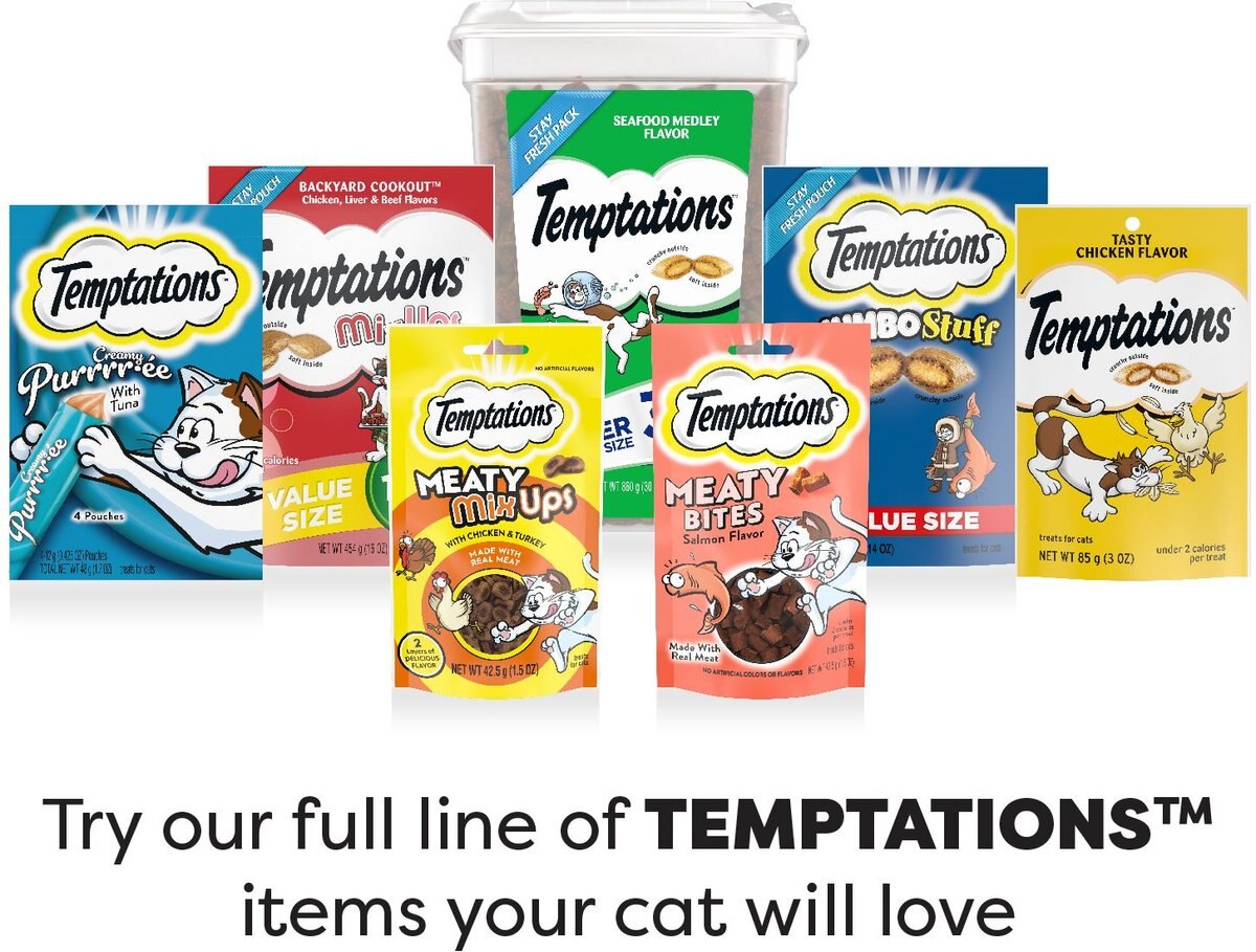 TEMPTATIONS Creamy Puree Salmon, Chicken & Tuna Variety Pack Lickable ...
