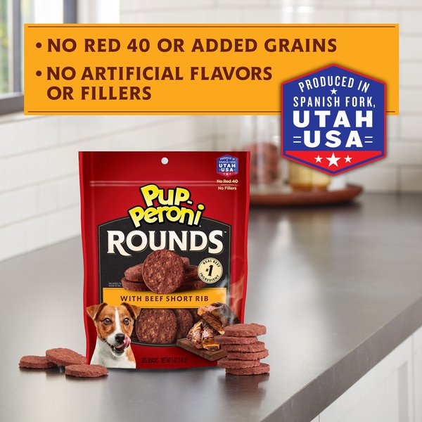 PUP-PERONI Rounds Beef Short Rib Dog Treats, 5-oz bag, case of 8 ...