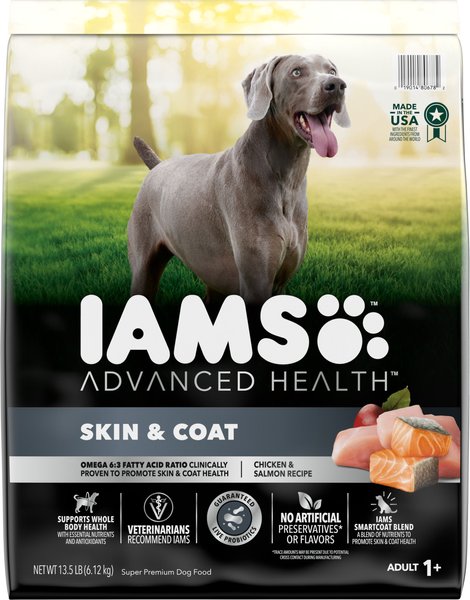 IAMS Advanced Health Skin & Coat Chicken & Salmon Recipe Adult Dry Dog ...