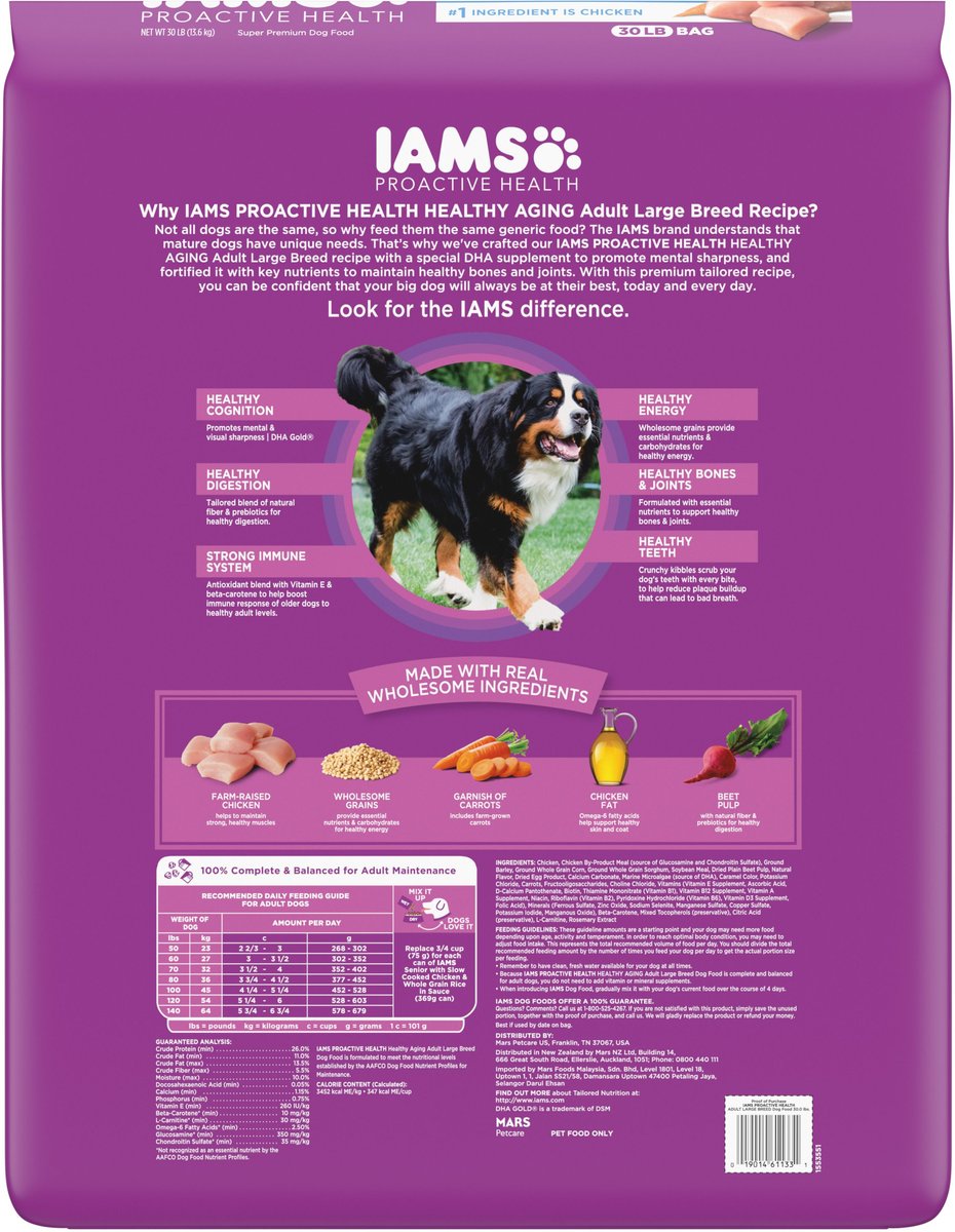 IAMS Proactive Health Healthy Aging Large Breed Mature & Senior Formula ...