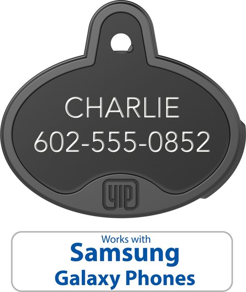 YIP Smart Tag Dog ID Tag - Works with Samsung Galaxy Phones, Oval ...