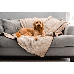 PAWBRANDS PupProtector Cool Comfort Waterproof Throw Dog Blanket, White ...