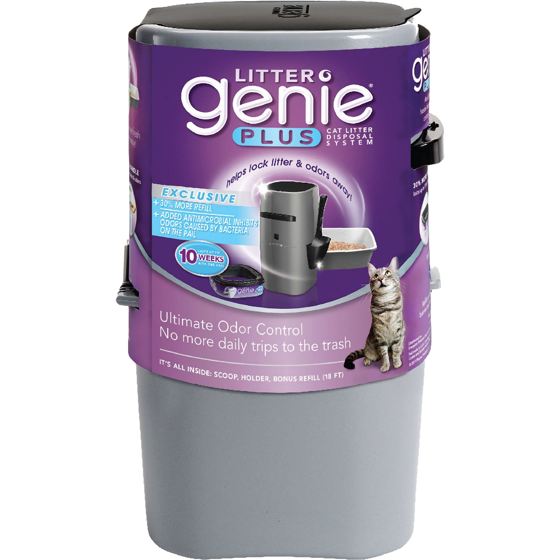 LITTER GENIE Plus Cat Litter Disposal System, Silver - Chewy.com