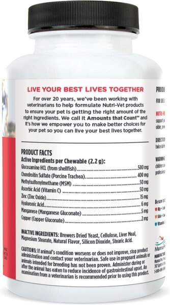 NUTRI-VET Advanced Strength Chewable Tablets Joint Supplement for Dogs ...