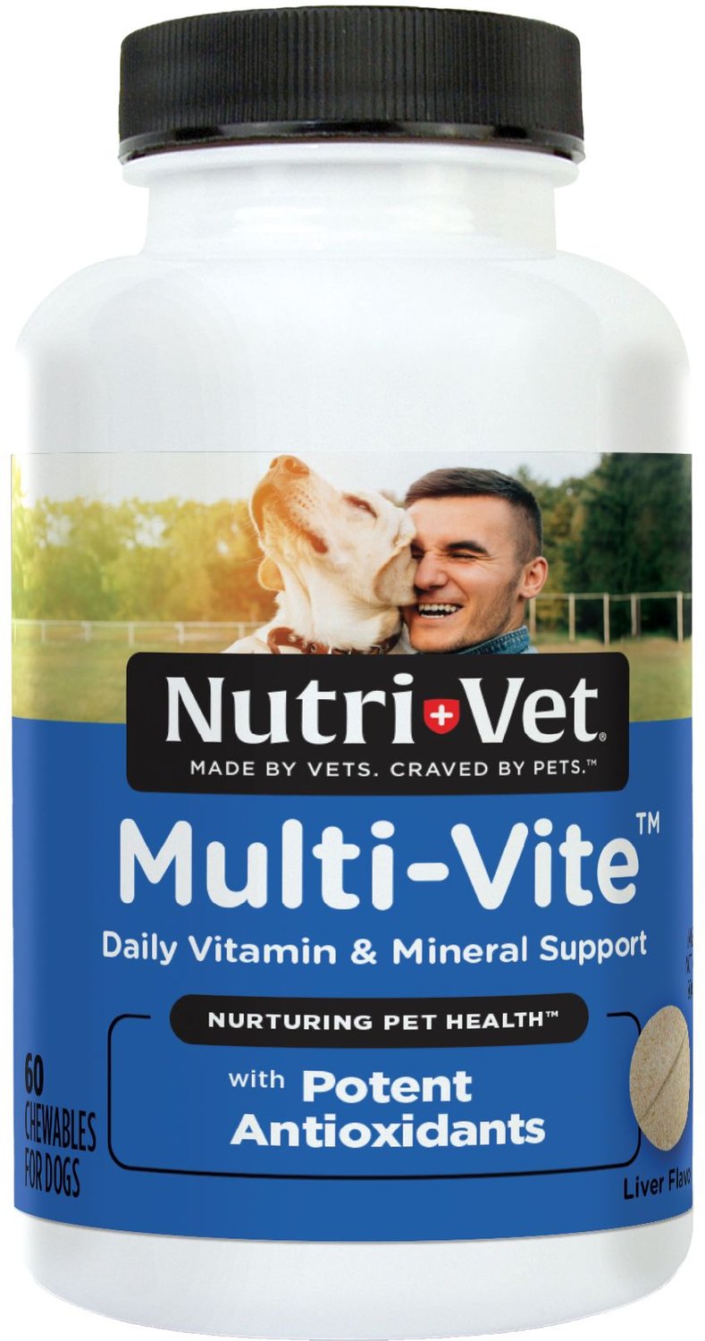 NUTRI-VET Multi-Vite Chewable Tablets Multivitamin for Dogs, 60 count ...