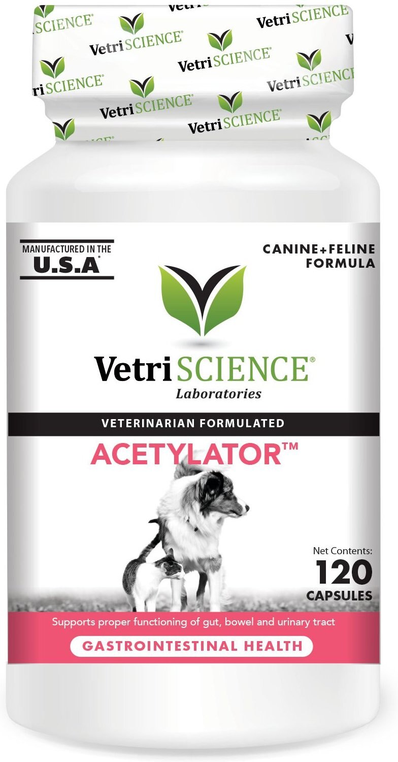 VETRISCIENCE Acetylator Capsules Digestive Supplement for Cats & Dogs ...