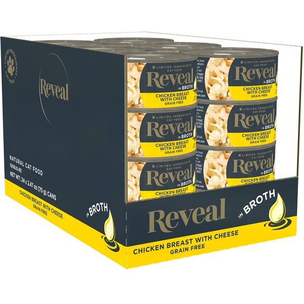 REVEAL Natural Grain-Free Chicken Breast & Cheese in Broth Flavored Wet ...