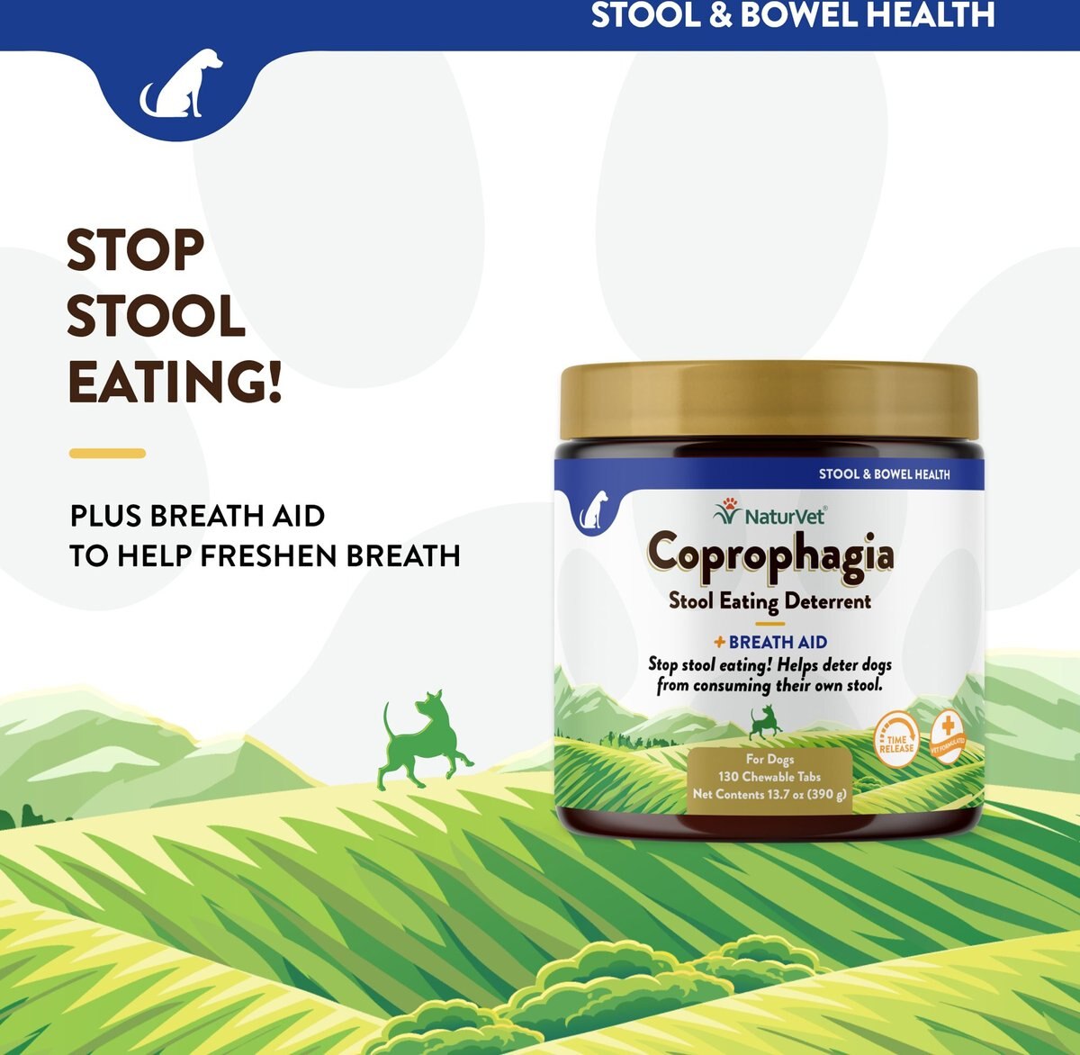 NATURVET Coprophagia Plus Breath Aid Tablets Coprophagia Supplement for ...