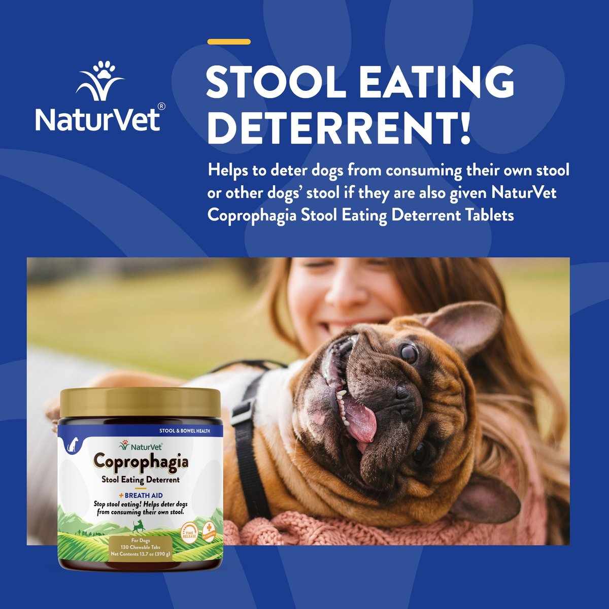 NATURVET Coprophagia Plus Breath Aid Tablets Coprophagia Supplement for ...