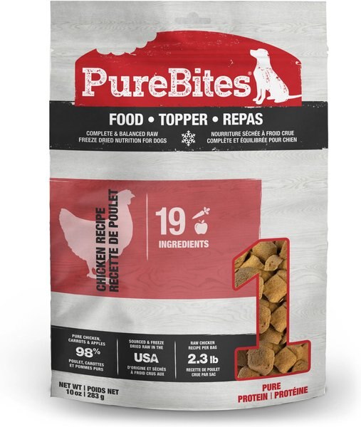 PUREBITES Chicken Freeze-Dried Topper for Dogs, 10-oz bag - Chewy.com