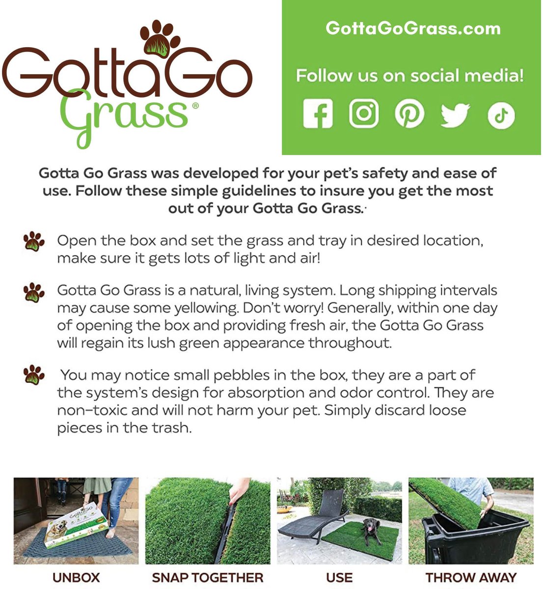 GOTTA GO GRASS The Natural Relief Dog Potty Pads, 16-in x 24-in - Chewy.com