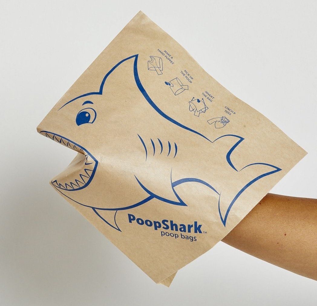 POOPSHARK Paper Poop Bags for Dogs, Brown Kraft, 60 count - Chewy.com