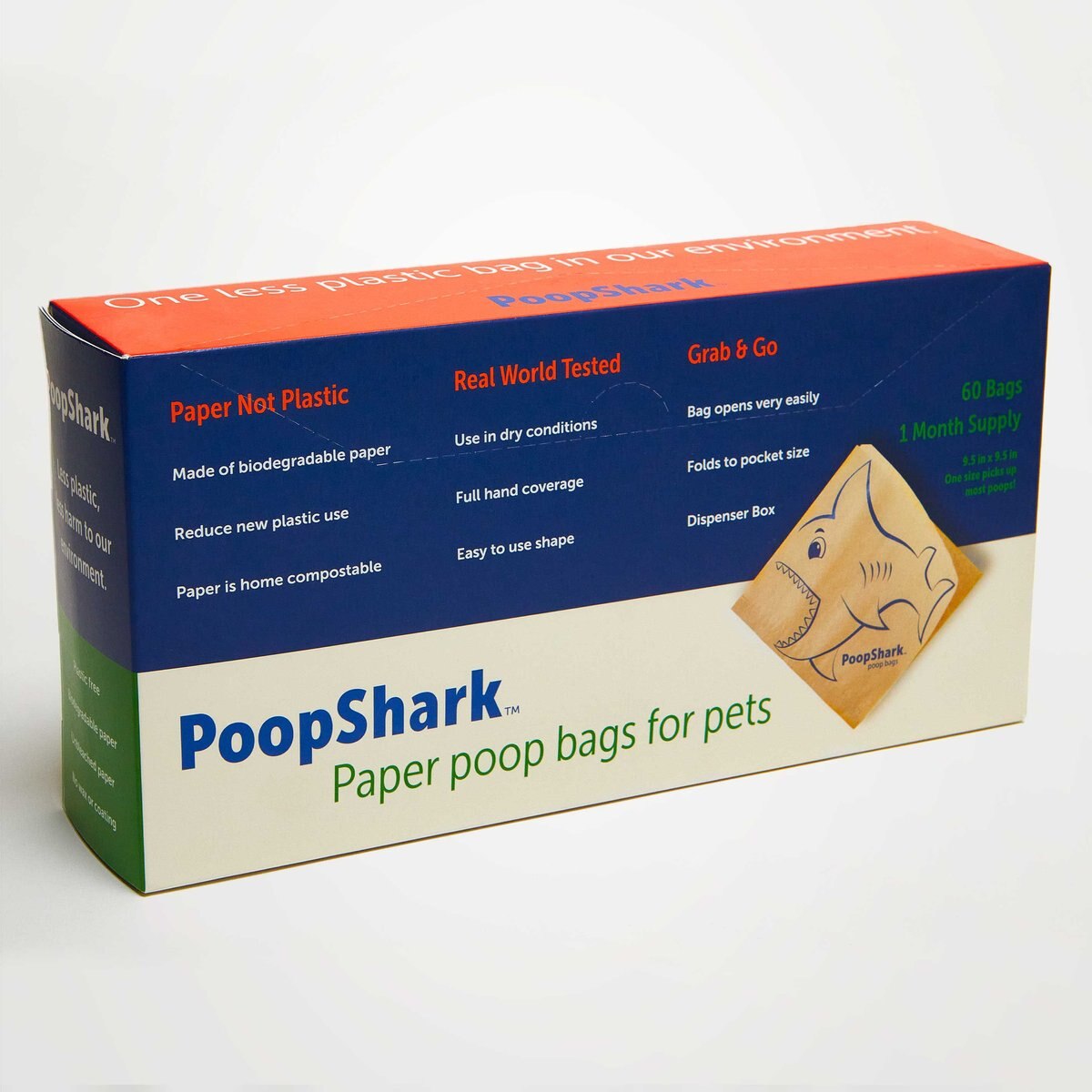 POOPSHARK Paper Poop Bags for Dogs, Brown Kraft, 60 count - Chewy.com