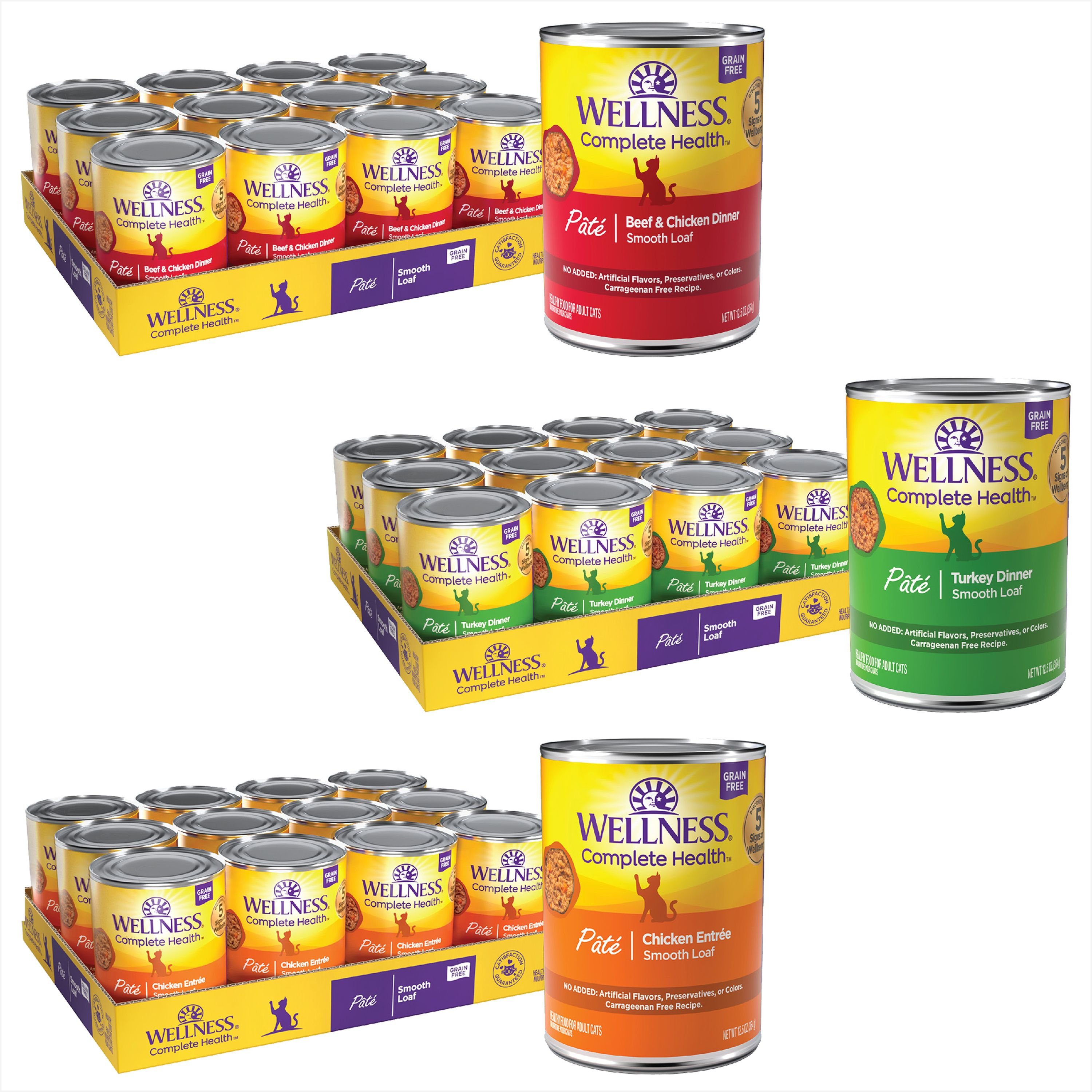 Wellness Complete Health Pate Chicken Entree Grain Free Natural Canned Cat Food 2 Items