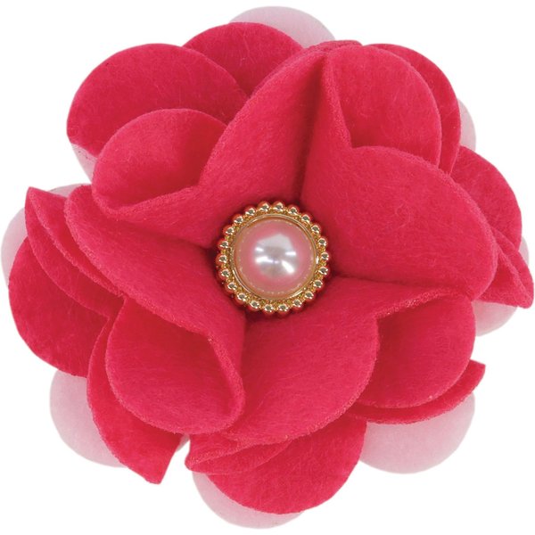 ACCENT FASHION Metallic Dog Collar Embellishment, Pink Flower - Chewy.com