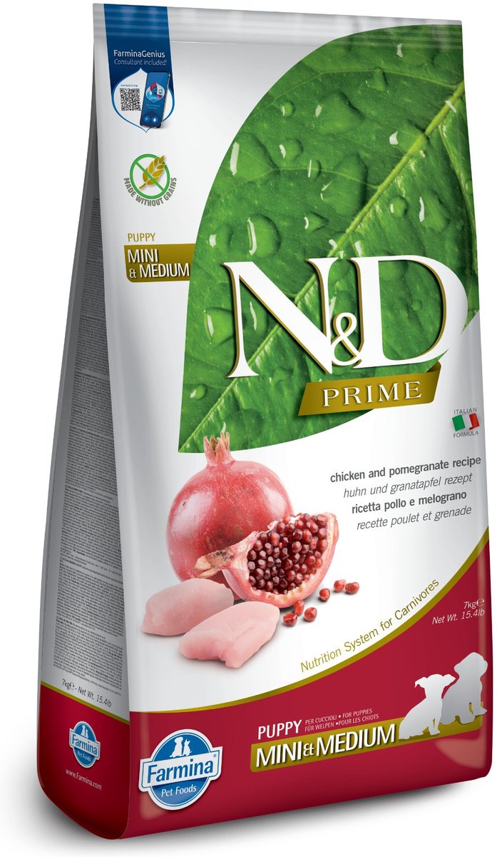 FARMINA N&D Prime Chicken & Pomegranate Mini Puppy Dry Dog Food, 15.4 ...