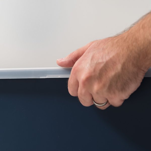 IRIS USA Open Top Cat Litter Box with Scatter Shield, Navy, Large ...