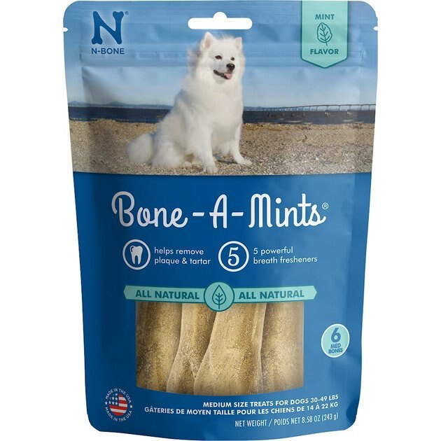 N-BONE Bone-A-Mints Mint Flavored Medium Dental Dog Treats, 6 count - Chewy.com