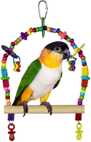 SUPER BIRD CREATIONS Bead Swing Bird Toy, Medium - Chewy.com