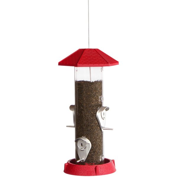 NORTH STATES 2-in-1 Hinged-Port Bird Feeder, 4-Perch, Red - Chewy.com