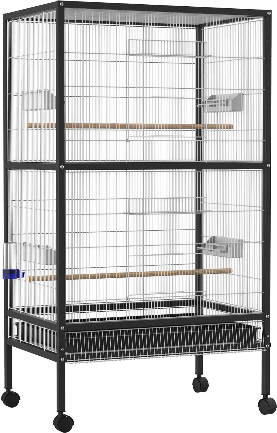 PAWHUT 54-in Extra Large Portable Rolling Iron Aviary Flight Bird Cage ...