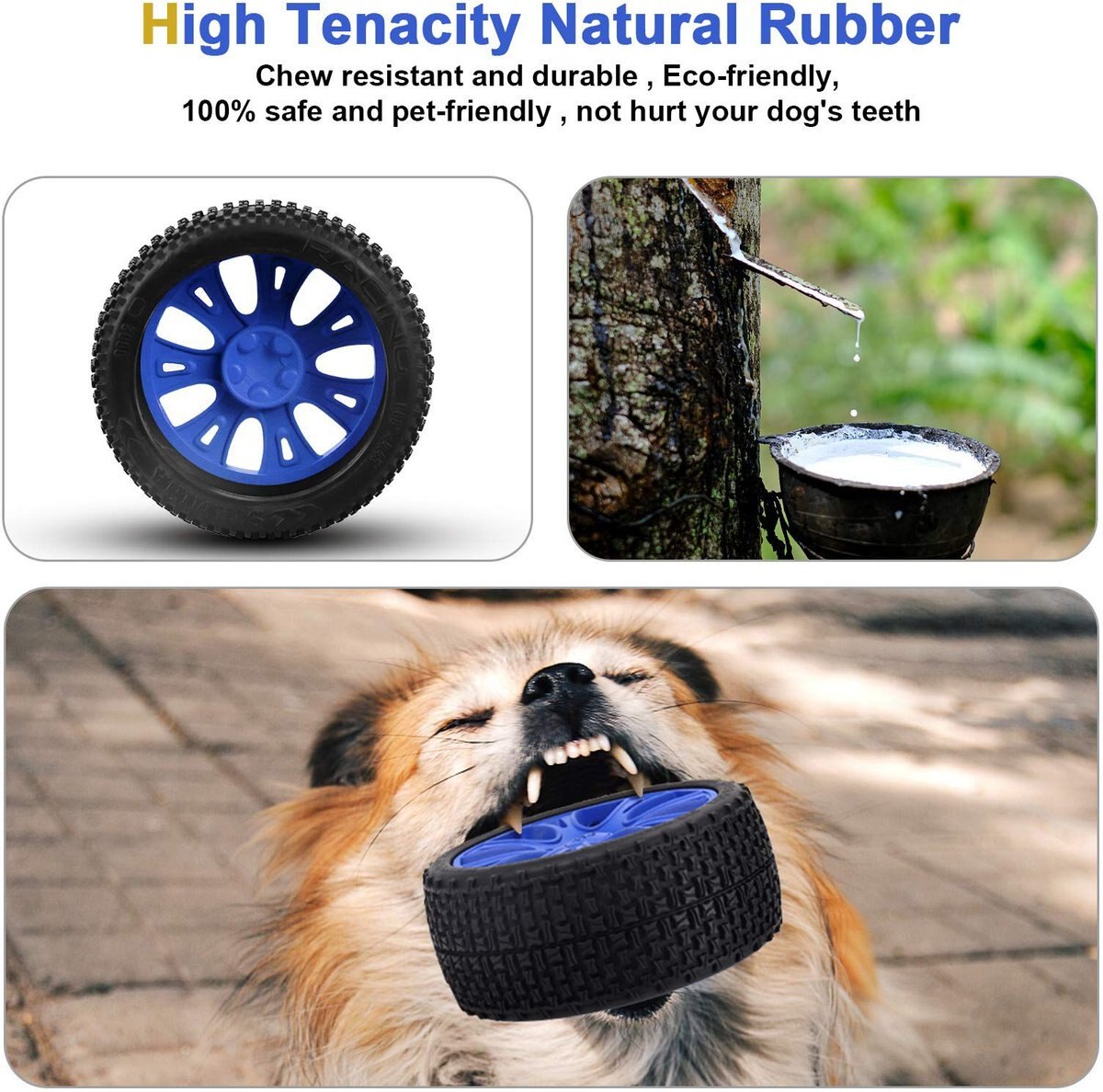 EYS Rubber Tires Dog Toy, Blue, Small - Chewy.com