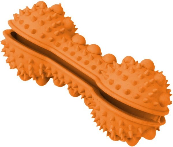 Discontinued - PET LIFE 'Denta-Bone' TPR Treat Dispensing & Dental Cleaning Durable Dog Toy ...