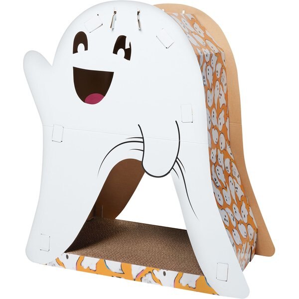 Out of Stock - FRISCO Halloween Cutie Ghost Cardboard Cat House with ...