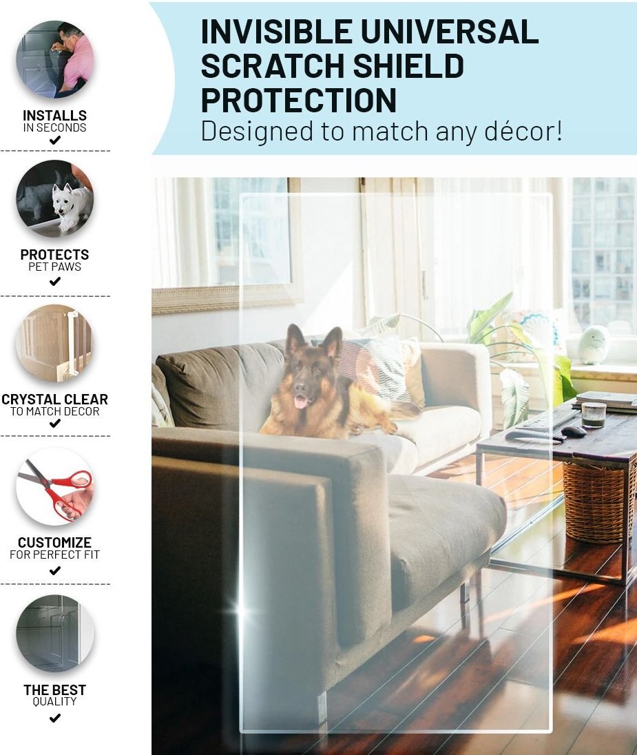 CLAWGUARD Universal Scratch Shield Barrier, Clear, 32 X 24-in - Chewy.com