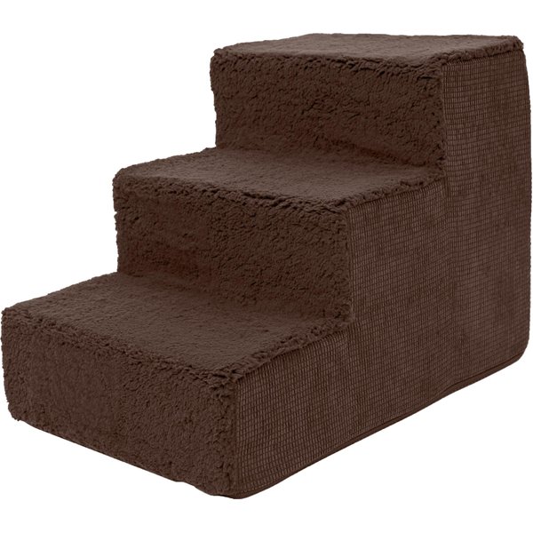 PRECIOUS TAILS High Density Foam Sherpa Top 4 Steps Dog & Cat Stair ...