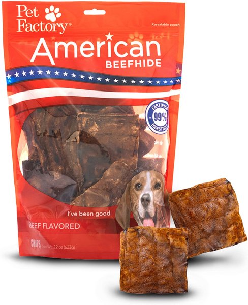 PET FACTORY Beefhide Chips Beef Flavored Dog Hard Chews, 22-oz bag ...