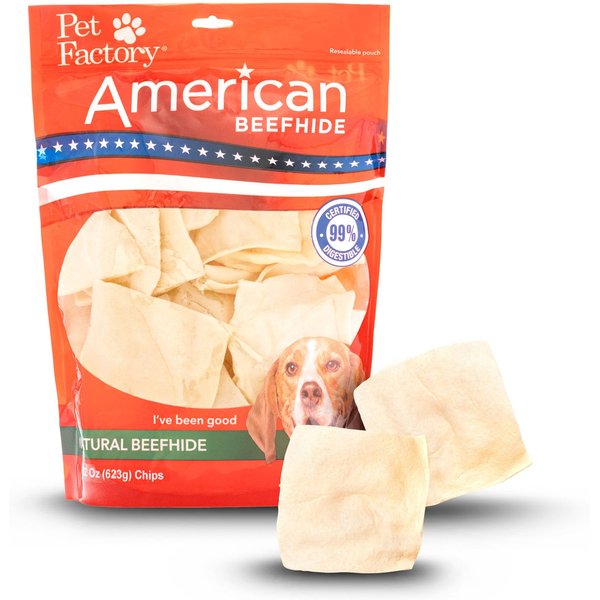 PET FACTORY Beefhide Chips Natural Flavored Dog Hard Chews, 22-oz bag ...