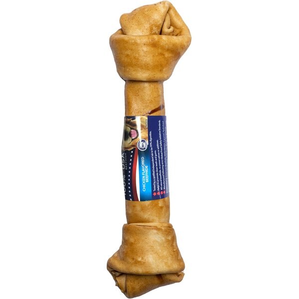 PET FACTORY Beefhide 12-inch Chicken Flavored Dog Bones, 1 count ...