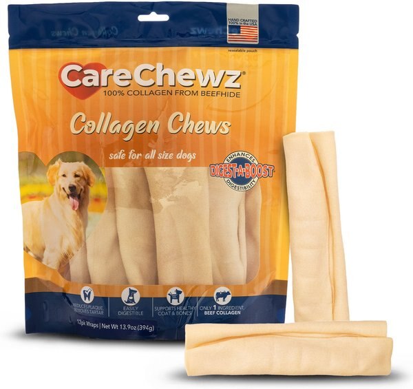 PET FACTORY CareChewz 6 to 7-inch Collagen Wrap Natural Flavored Dog ...