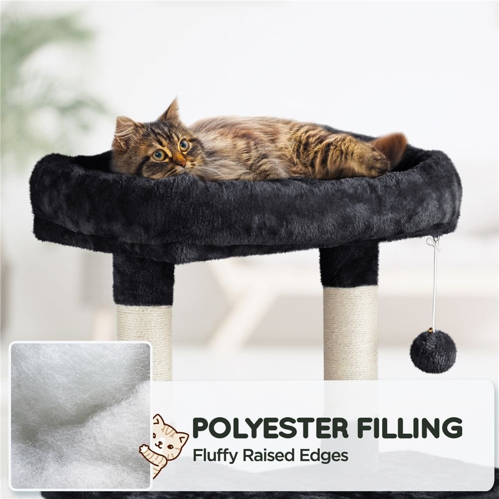 YAHEETECH Multi-Level 63-in Plush Cat Tree, Black - Chewy.com