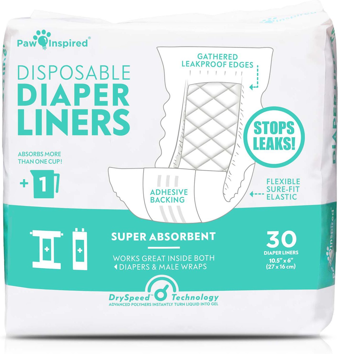 PAW INSPIRED Disposable Dog Diaper Liners - Chewy.com
