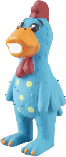 MULTIPET Latex Polka Dot Globken Chicken Squeaky Dog Toy, Color Varies ...