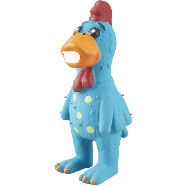 MULTIPET Latex Polka Dot Globken Chicken Squeaky Dog Toy, Color Varies ...
