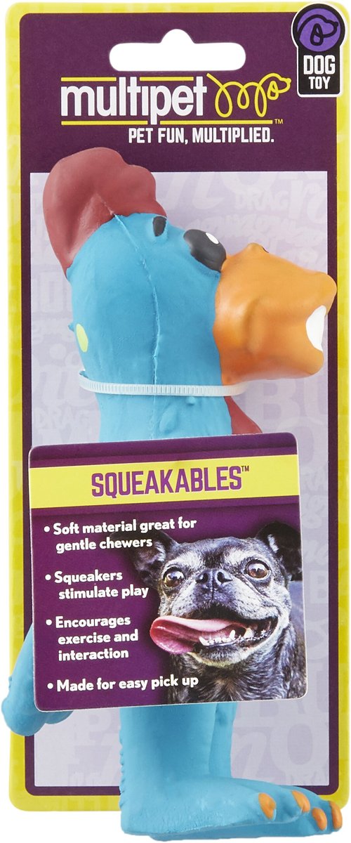 MULTIPET Latex Polka Dot Globken Chicken Squeaky Dog Toy, Color Varies ...