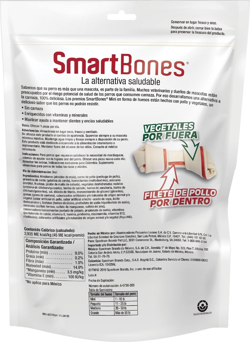 SMARTBONES Mini Chicken Chew Bones Dog Treats, 16 count - Chewy.com