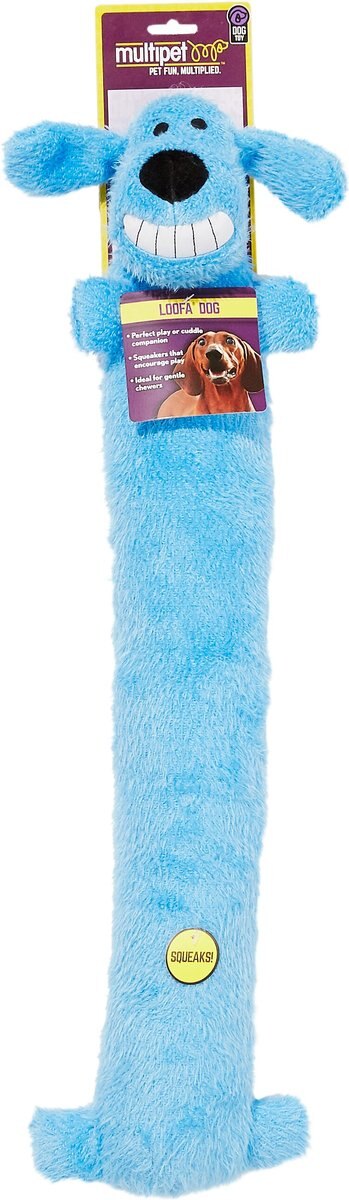 MULTIPET Loofa Dog The Original Squeaky Plush Dog Toy, Color Varies ...